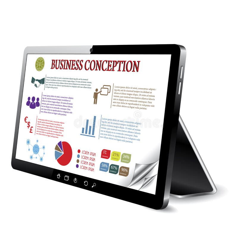 Business Conception on the Tablet Computer Screen. Stock Vector ...
