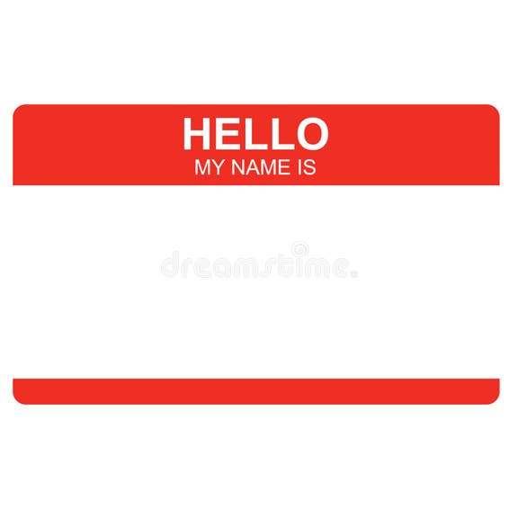 Business Concepts: Hello Name Tag Stock Vector - Illustration of ...