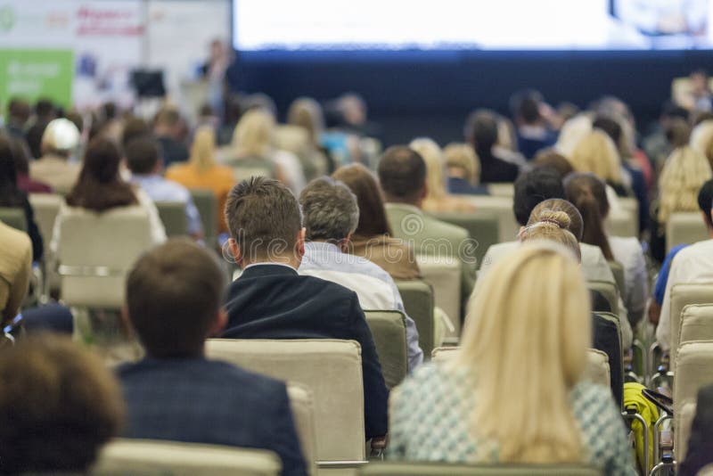 Business Concepts. People at the Conference Listening To Hosts Speakers ...
