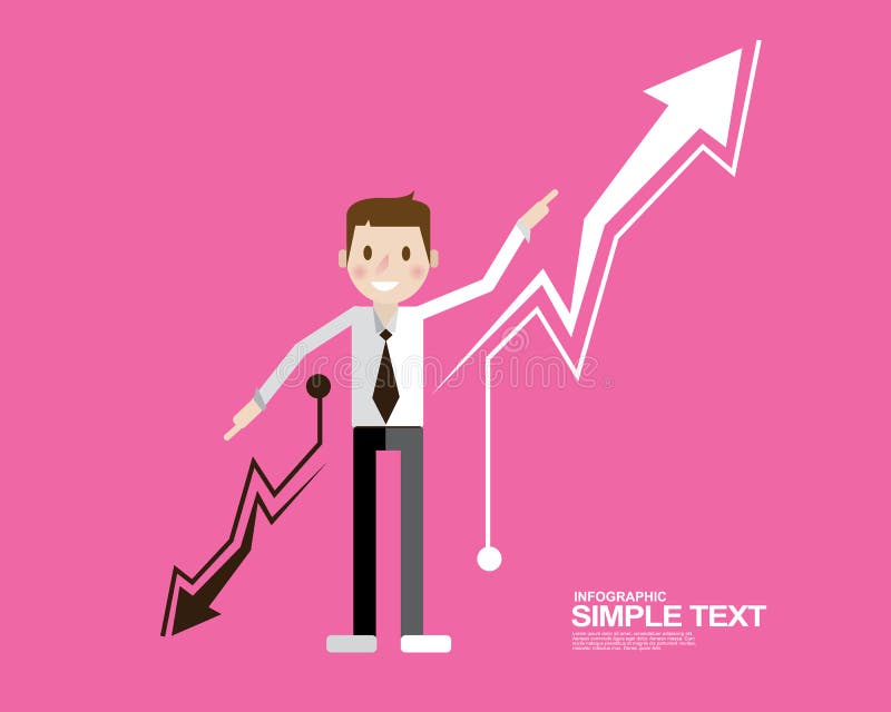 Business Concepts, Man with Graph Stock Vector - Illustration of hand ...