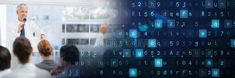 Business Conference with Blue Smart Tech Transition Stock Image - Image ...