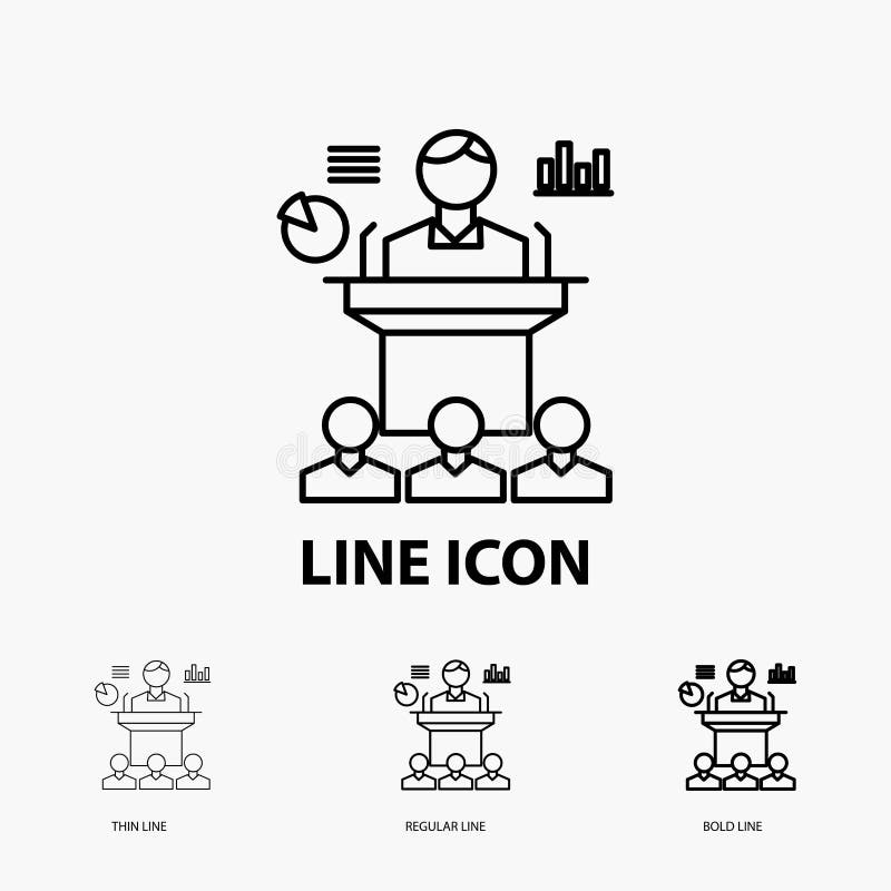Business, Conference, Convention, Presentation, Seminar Icon in Thin ...