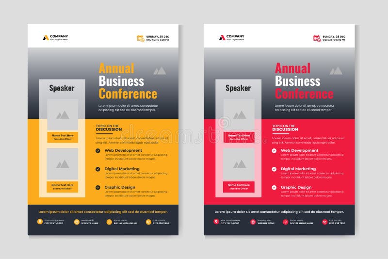 Business Conference Flyer Layout, Annual Conference A4 Flyer Template ...