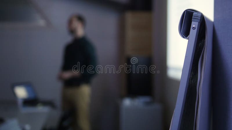 A Business Conference. a Man Explaining the Project on Stage Stock ...