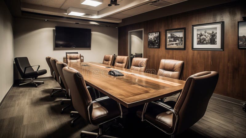 Business Conference Room. Generative AI Stock Illustration ...
