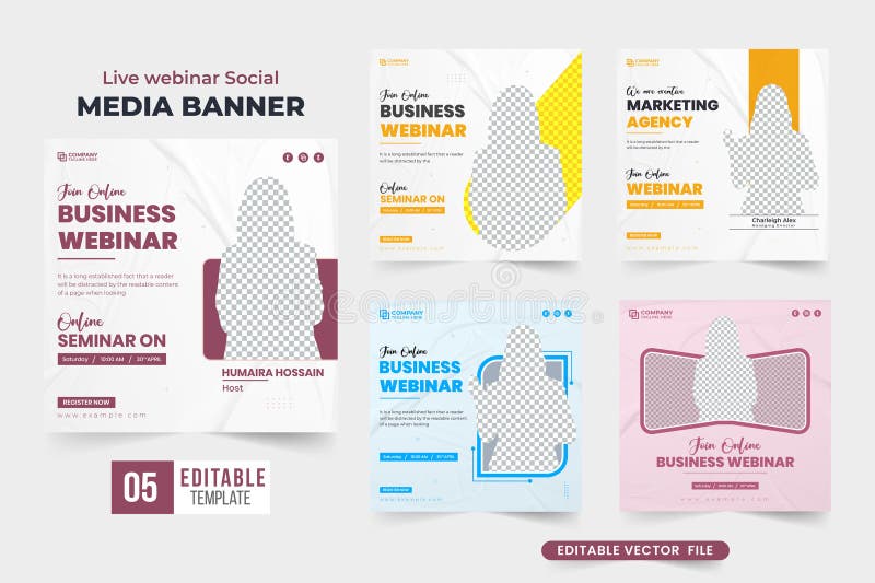 Business Conference and Webinar Template Bundle Vector for Official ...