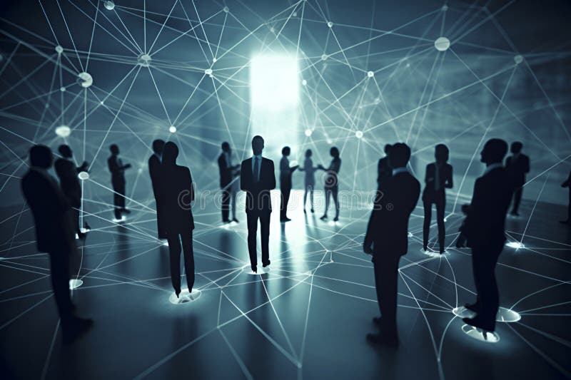 Connection , Business Concept. Businessman on Virtual World of Networks ...