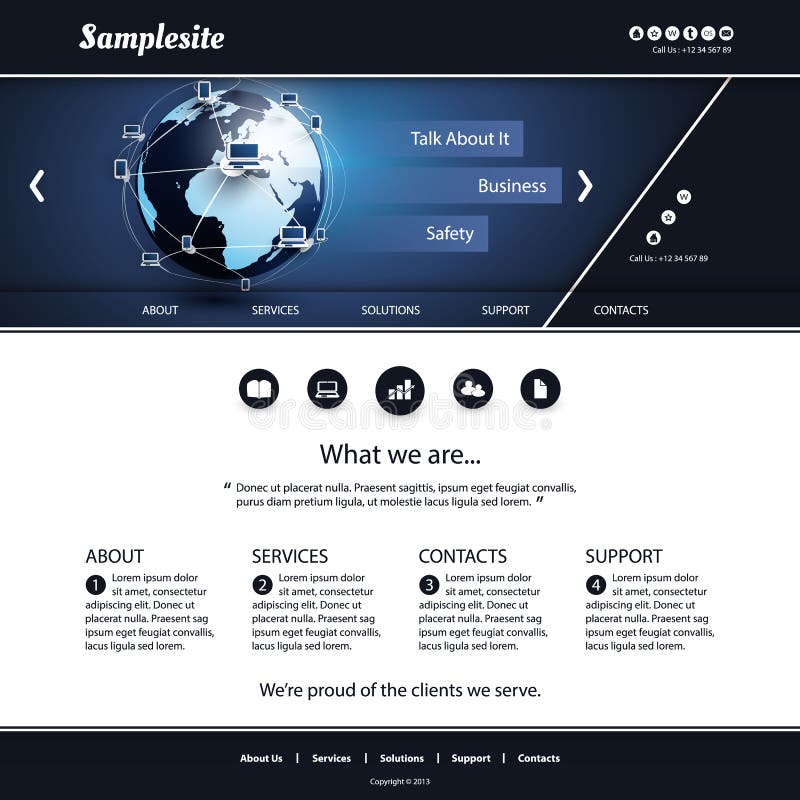 Business, Connection, Network - Website Template Stock Vector ...