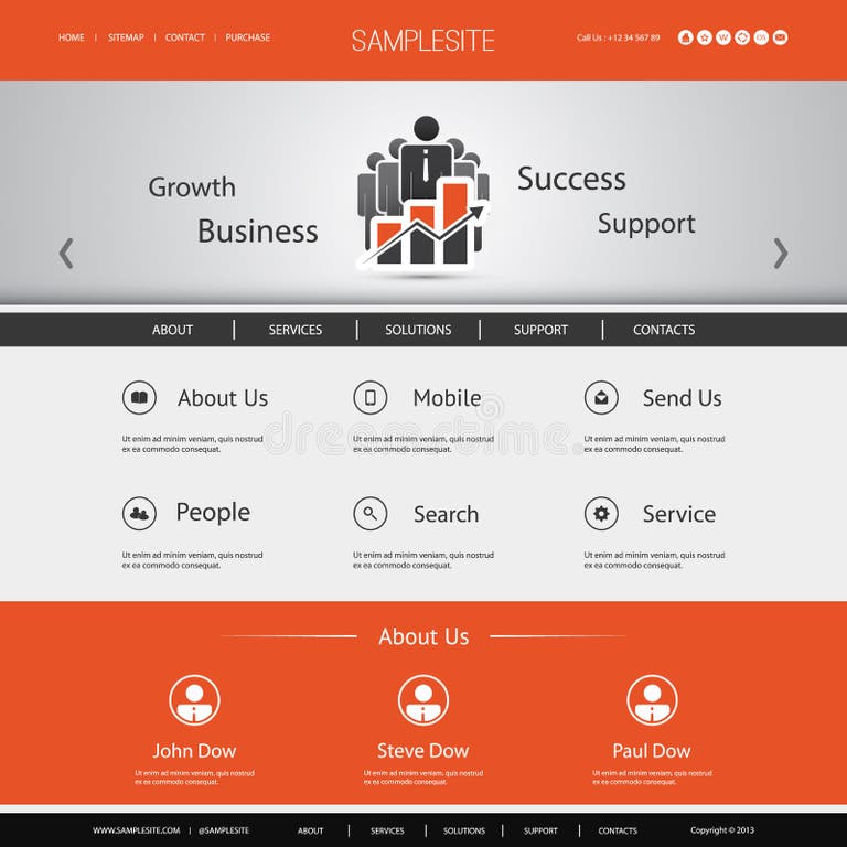 Business, Connection, Network - Website Template Stock Vector ...