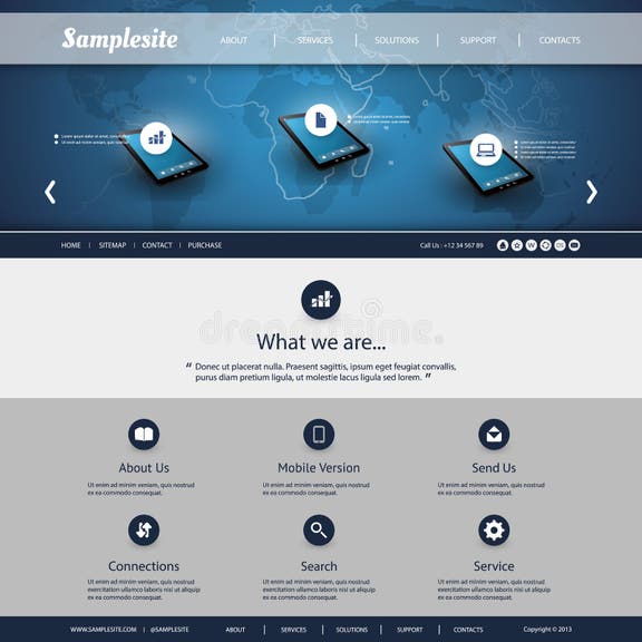 Business, Connection, Network - Website Template Stock Vector ...