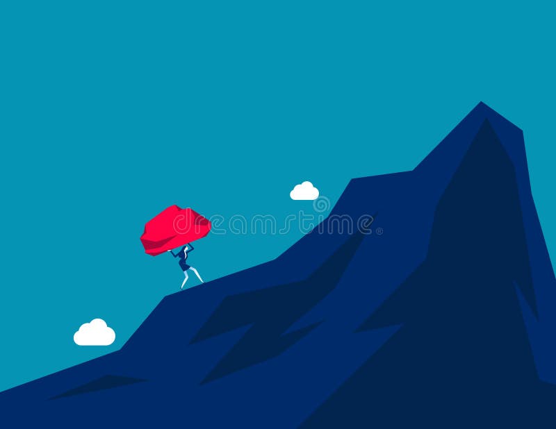 Business Conquering Adversity. Business Physical Pressure Vector Flat ...