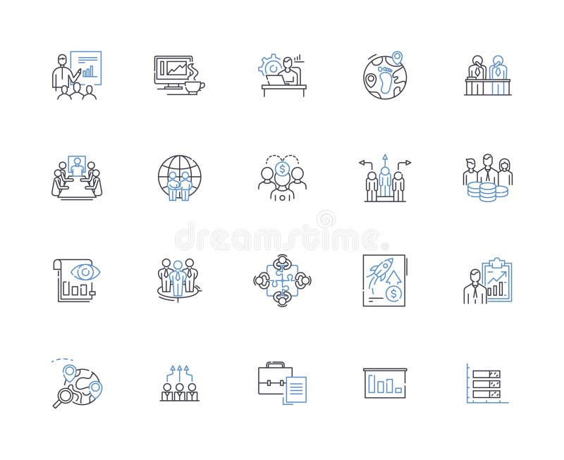 Business Consultant Line Icons Collection. Strategy, Analysis, Planning ...