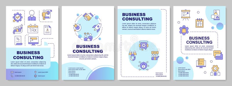 Business Consulting Process Blue Gradient Brochure Layout Stock Vector ...