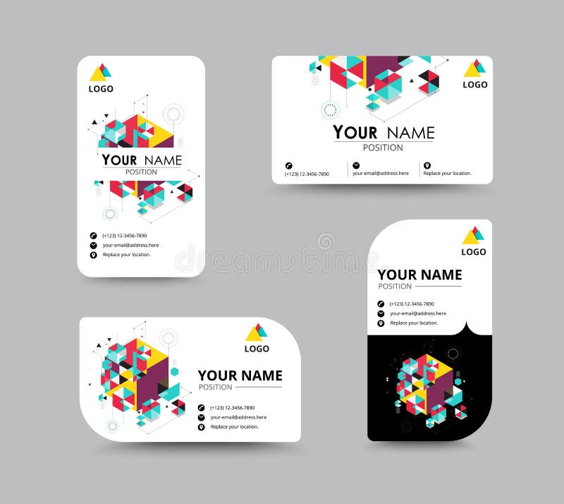 Business Contact Card Template Design. Vector Stock Stock Vector ...