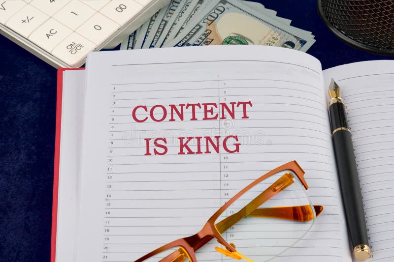 Business and Content is King Concept. Copy Space Stock Photo - Image of ...