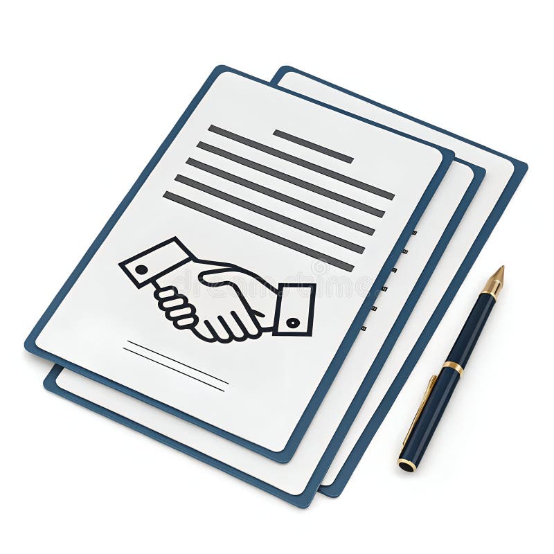 Business Contract 3D Icon, stock illustration. Illustration of deal ...
