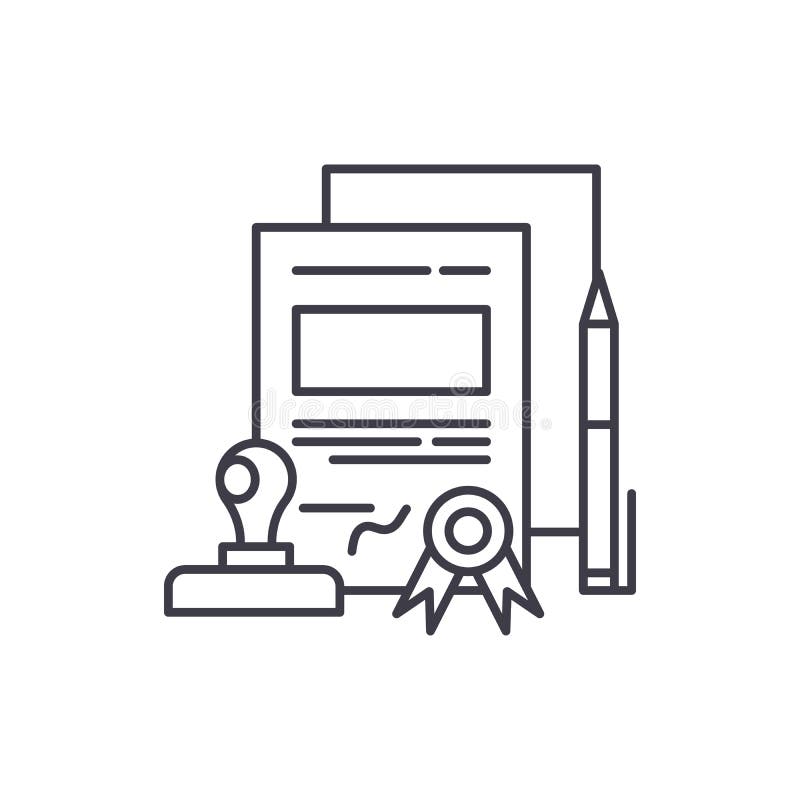 Business Contract Line Icon Concept. Business Contract Vector Linear ...