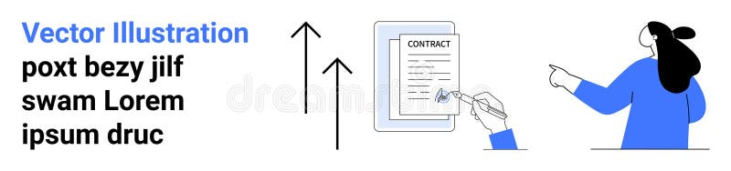 Business Contract Signing Process with Hand Signing Document and Woman ...