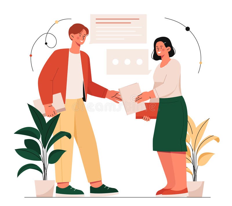 Business Conversation Concept Stock Vector - Illustration of worker ...