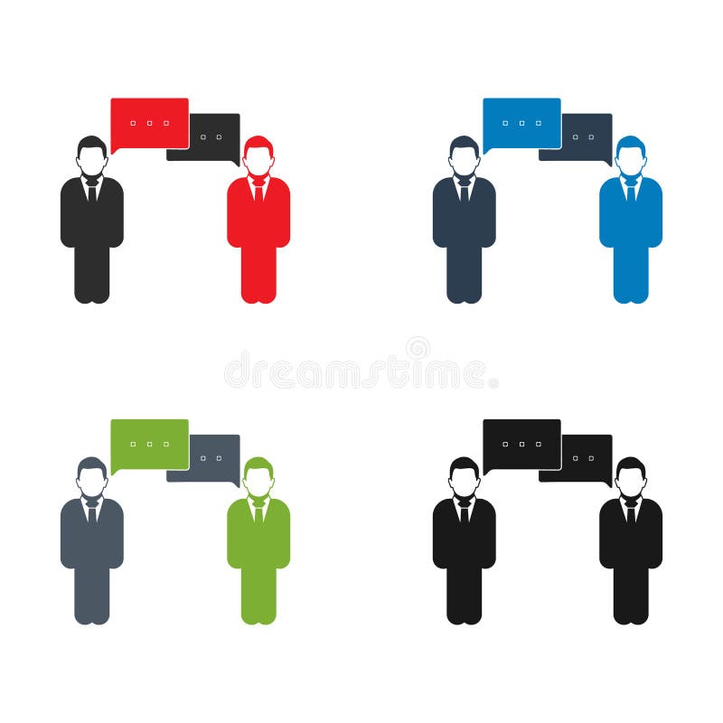Business Conversation Icon Set. Stock Vector - Illustration of ...