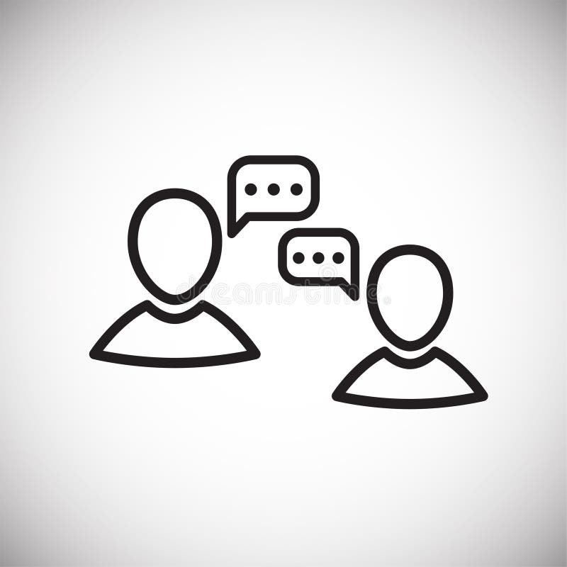 Business Conversation Thin Line on White Background Stock Vector ...