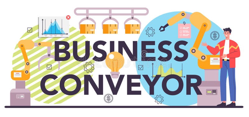 Business Conveyor Typographic Header. Idea of Business Development ...