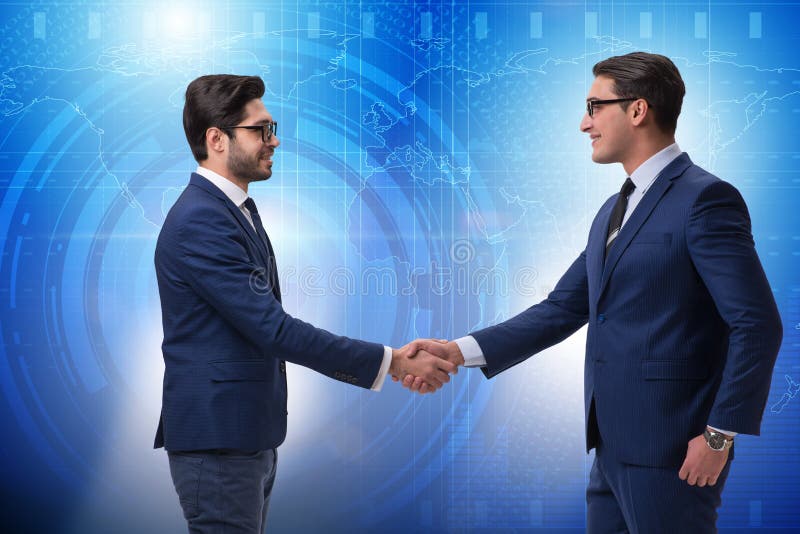 The Business Cooperation Concept with Two Hands Shaking Stock Image ...