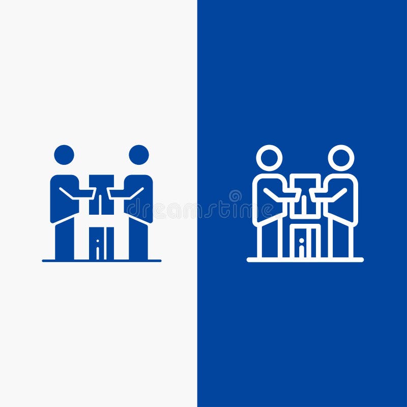 Business, Cooperation, Partners, Partnership, Team Line and Glyph Solid ...