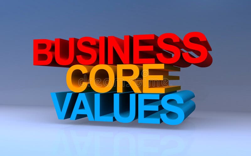Business Core Values on Blue Stock Illustration - Illustration of ...
