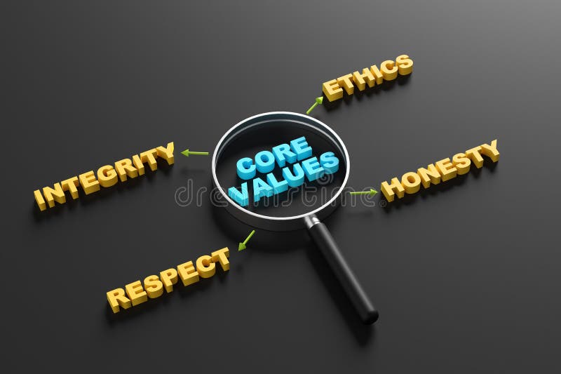 Business Core Values Concept Stock Illustration - Illustration of ...