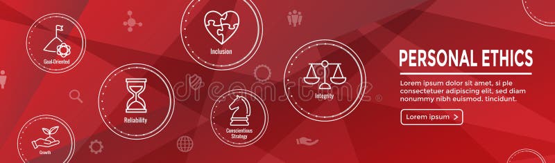 Business and Corporate Ethics Showing Company Values Icon Set- Web ...