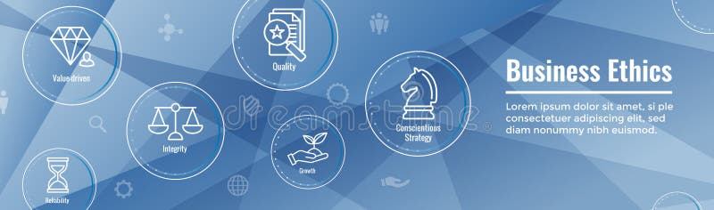Business and Corporate Ethics Showing Company Values Icon Set- Web ...