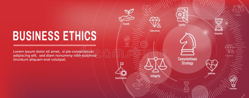 Business and Corporate Ethics Showing Company Values Icon Set- Web ...