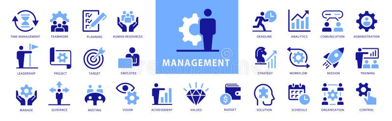 Corporate Management Icon Vector Set. Business People Illustration Sign ...