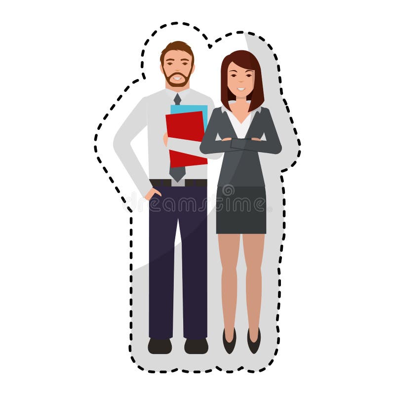 Business Couple Avatars Characters Stock Vector - Illustration of ...