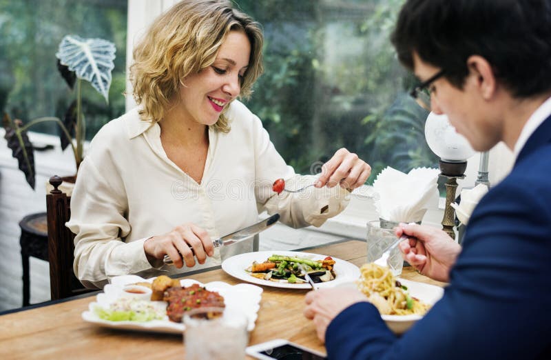 Business Couple Having Dinner Together Stock Image - Image of italian ...