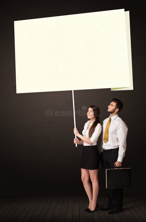 Business Couple with Post-it Paper Stock Image - Image of briefcase ...