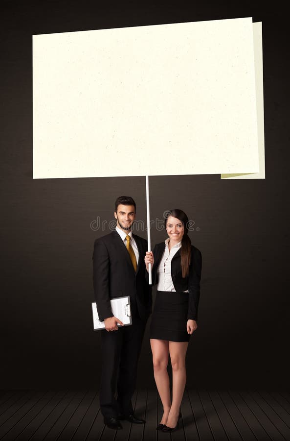 Business Couple with Post-it Paper Stock Photo - Image of folder ...