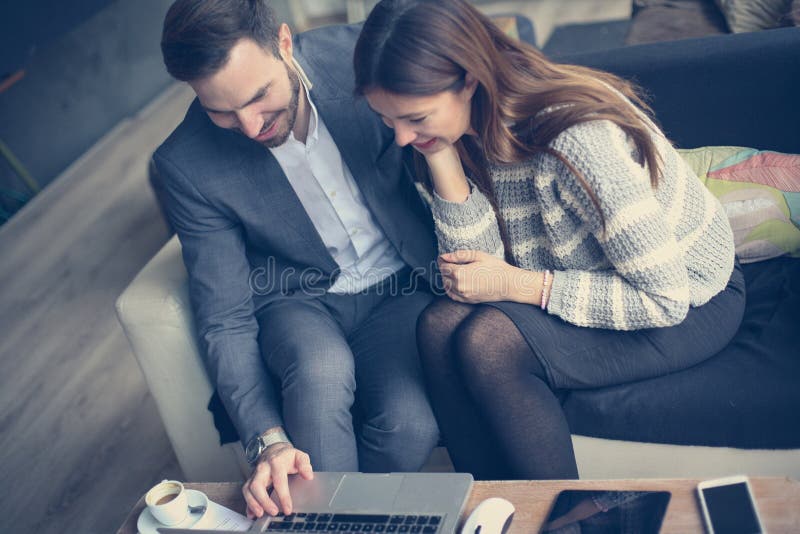 Business Couple Win the Office. Stock Photo - Image of couple ...