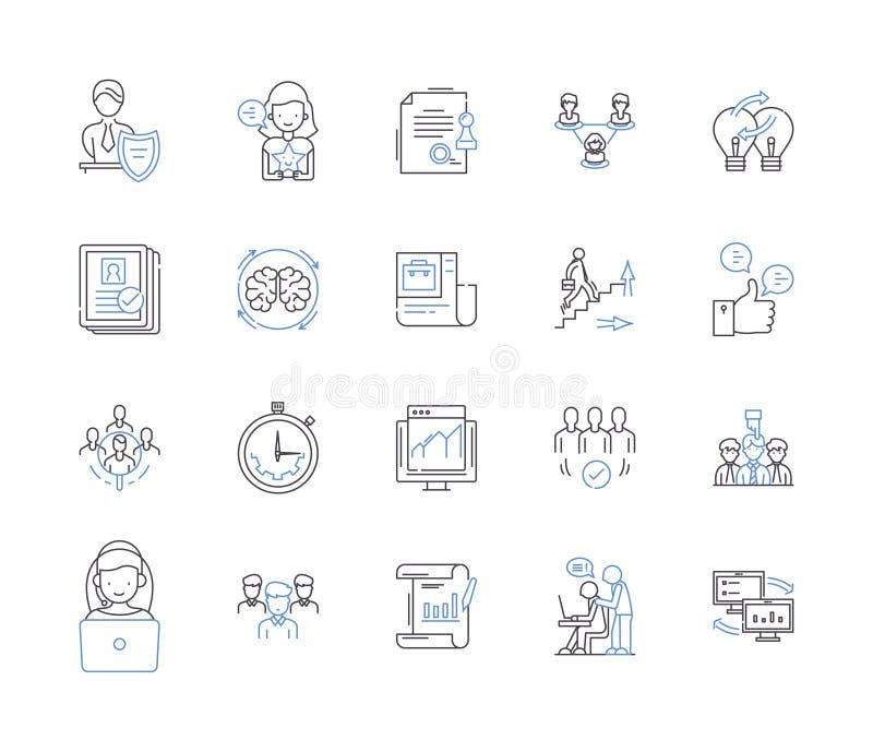 Business Coworking Outline Icons Collection. Co-working, Business ...