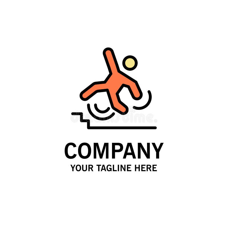 Business, Crash, Failed, Failure, Fall Business Logo Template. Flat ...