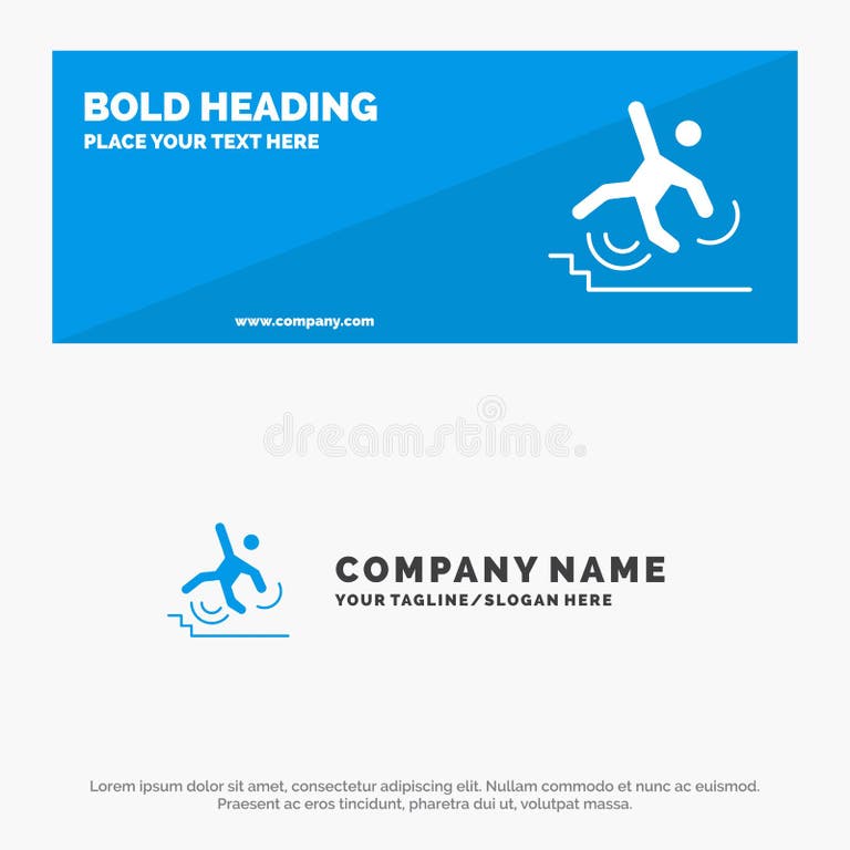 Business, Crash, Failed, Failure, Fall SOlid Icon Website Banner and ...