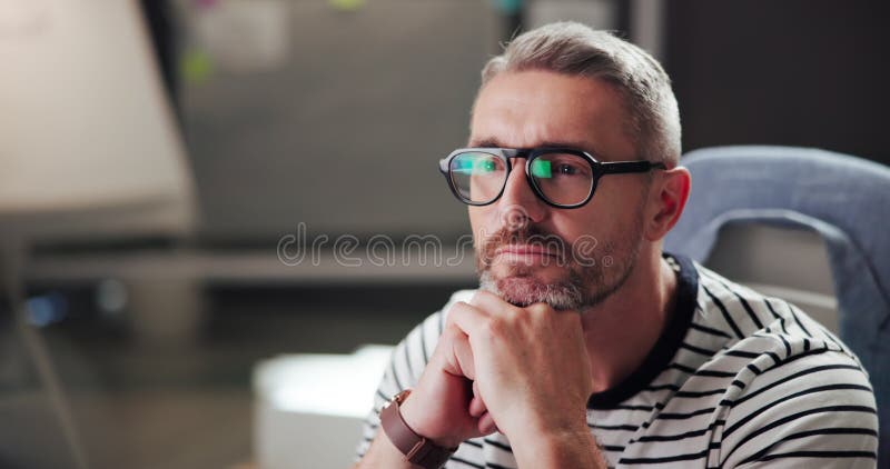 Business, Creative and Man with Computer, Reading and Copywriter with ...