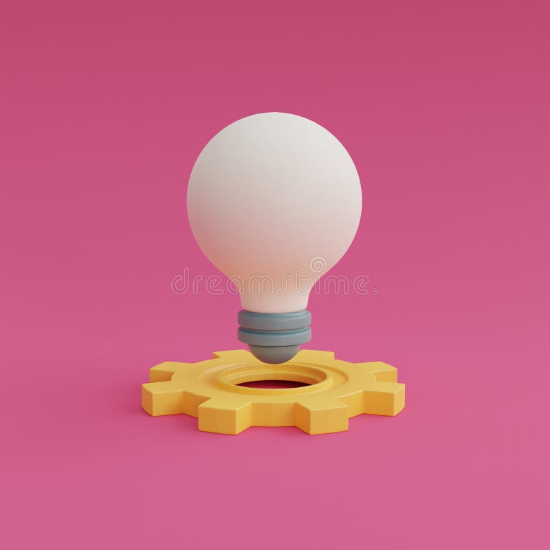 Business Creativity and Inspiration Concepts with Lightbulb on Pink ...