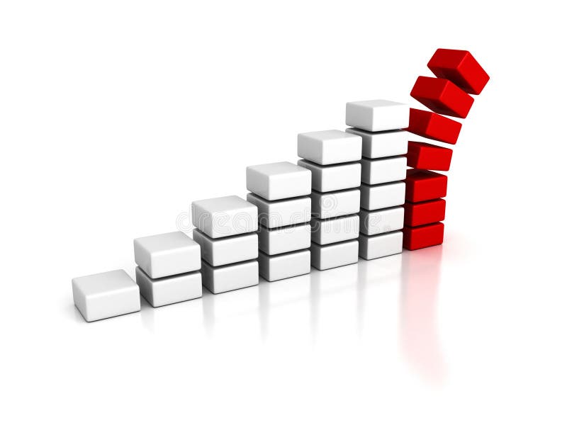 Business Crisis Bar Graph Falling Down Stock Illustration ...