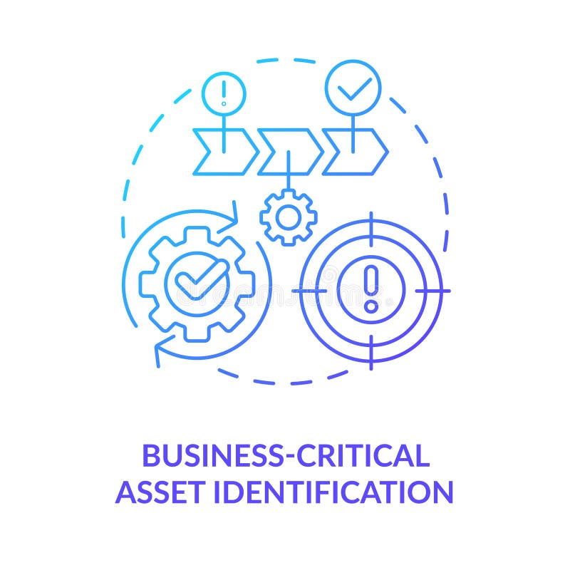 Business-critical Asset Identification Blue Gradient Concept Icon Stock ...