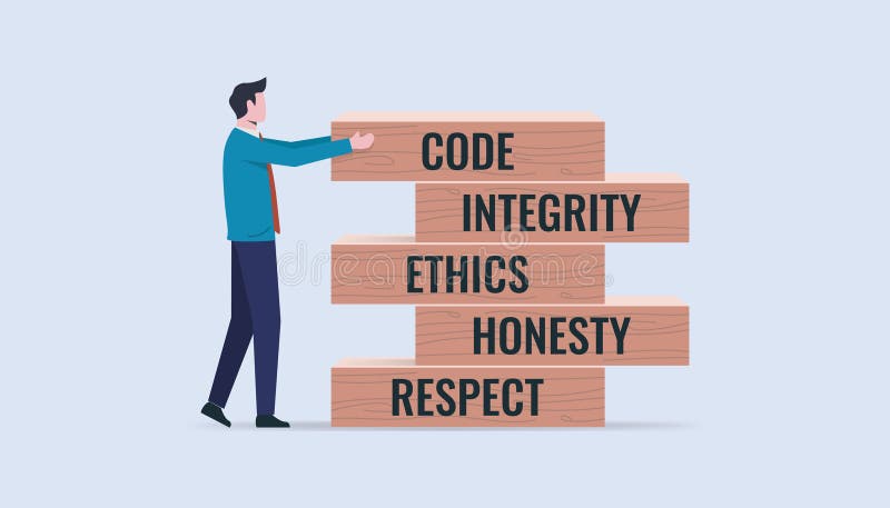 Business Culture And Code Of Conducts Concept With Wooden Blocks With