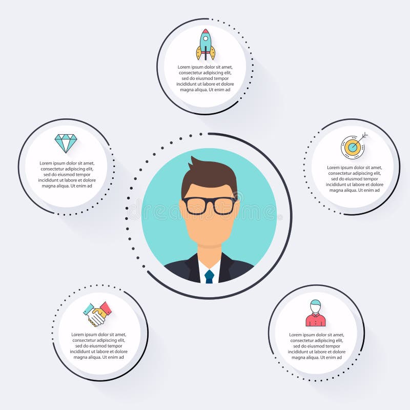 Business Customer Office Concept. Infographic Design with Circle Stock ...