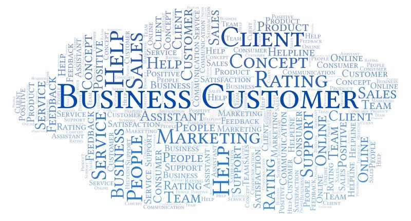 Business Customer Word Cloud. Stock Illustration - Illustration of font ...