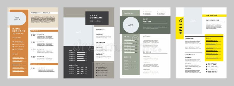 Business CV Template. Minimalistic Resume Layout with Work Experience ...